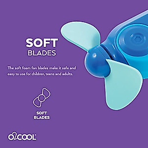 O2COOL Keychain Sport Misting Fan - Pocket Size Battery Powered Portable Fan With Carabiner Clip Small Fan with Mister Handheld Fan Vacation Essentials Hand Fan 2 Pack (Blue)