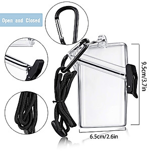 3 Pack Waterproof ID Badge Holder Case Waterproof Sports Case Vertical Badge Holders with Lanyard and Keychain