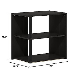 Furinno Romain 2-Tier End Table, Espresso/Black