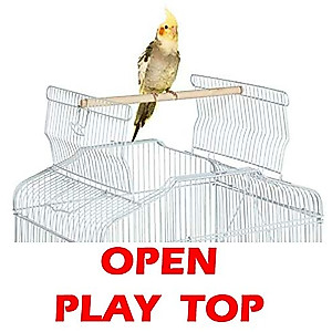 66-Inch Open Top Flight Bird Cage for Cockatiel Quaker Parrot Sun Parakeet Green Cheek Conures Finch Budgie Lovebird Parrotlet Canary Finch Pet Bird Cage with Rolling Stand