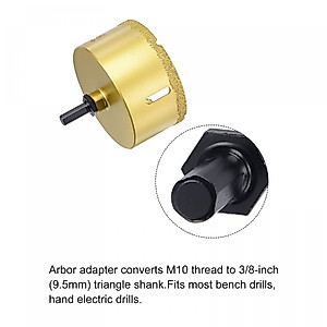 uxcell Brazed Diamond Core Drill Bits 95mm Hole Saws with M10 Arbor Adapter for Porcelain Tile Marble Concrete Stone Brick