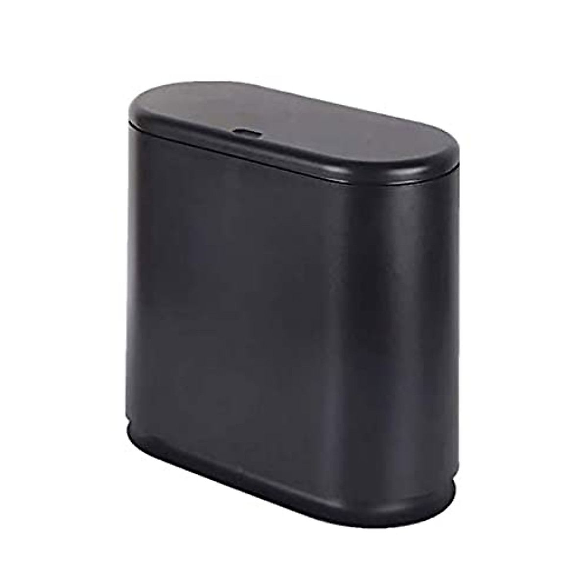 PRTTY 10 Liter Black Kitchen Trash Can,2.4 Gallon Bathroom Trash Cans with Press Type Lid,Rectangular Plastic Trash Can Garbage Bin Wastebasket for Living Room,Kitchen,Office,Craft Room.
