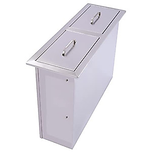 NICE CHOOSE Outdoor Kitchen Drawer 30''W x20''D x10''H Stainless Steel Horizontal Double BBQ Drawers with Handle for Outdoor Kitchen Grilling Station or Commercial BBQ Island