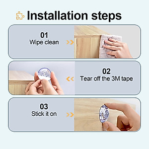 nediea Door Stoppers Bumper Furniture Pads, Clear Self Adhesive Dots Furniture Protectors, Anti-Collision Bumper Pads, Compatibilitable with Doors, Furniture, Cupboards, Cabinets,Crib, Etc(8 Pack)