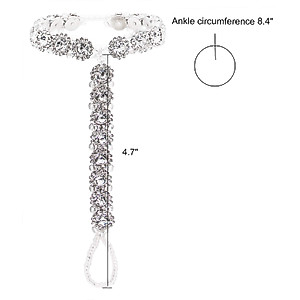 Bellady Beach Wedding Foot Jewelry Anklet Chain Barefoot Sandals 2 Pcs,Silver_Style 4