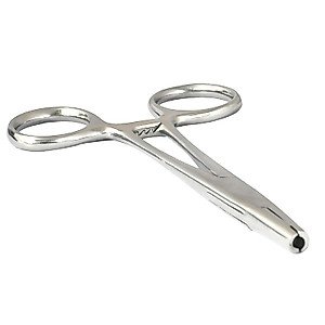 OdontoMed2011 Dermal Anchor Tube Hemostat Forceps for Dermal Tops Anchor Holder Piercing Tools 3mm Dermal Top 5" Length High Polish Stainless Steel