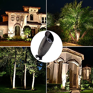 LED Spot Lights Outdoor Landscape Lighting 108 - (4 Pack) Solid Brass Spotlight LED Yard Lights Security Landscape Lights for Bright Long Lasting Home Garden Patio Pool Deck Lighting (No Bulb)