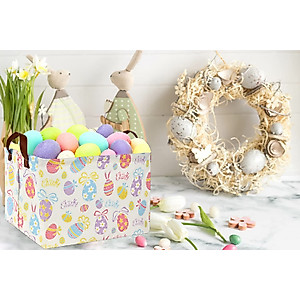 TIBAOLOVER Rectangular Kids Storage Basket Gift Basket Baby Storage Basket Cute Kids Toy Storage Bin Organizer Shelf Book Basket Room Decor(Easter Basket)