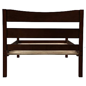 CITYLIGHT Twin Size Bed Frames with Headboard and Footboard, Wood Twin Platform, Kids Twin Bed, Single Bed Frame No Box Spring Needed(Espresso)
