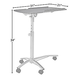 Tiffany & Co. Mayline 950ANT SOHO Mobile Laptop Caddy with Dual Worksurface, Height Adjustable, Anthracite Metallic Gray Frame