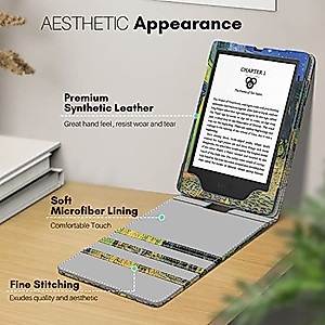 TNP Case for 6" All-New Kindle (2022 Release) 11th Generation, Multi-Angle Cafe at Night Stand, Multi-View Vertical Flip Cover with Auto Sleep and Wake for Amazon 6-Inch Kindle E-Book Reader