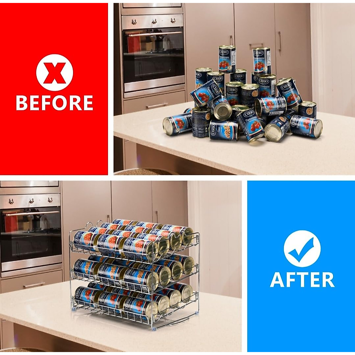 Innovatronic Stackable Can Rack Organizer, Chrome, Efficient and Versatile