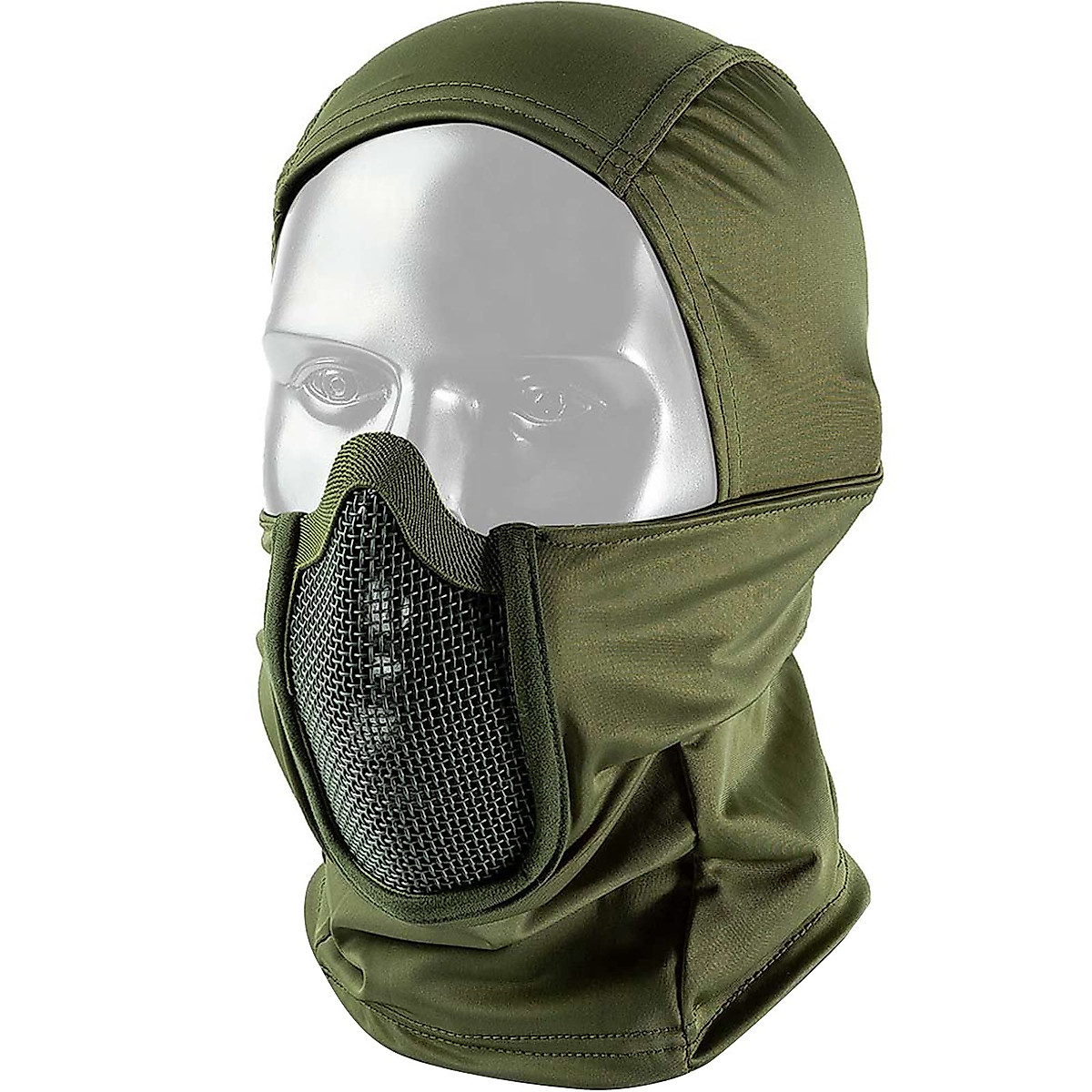 OneTigris Balaclava Mesh Mask, Ninja Tactical Mask with Full Face Protection for Outdoor (Olive)