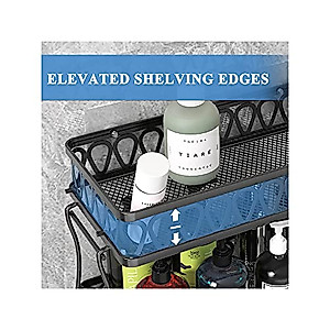 ZONEEAKO 2-Tier Toilet Storage Rack with Toilet Paper Holder and Mesh Design - Black, Durable Carbon Steel Material, Space-Saving, Easy to Assemble and Clean, Ideal for Bathroom Use (Black)