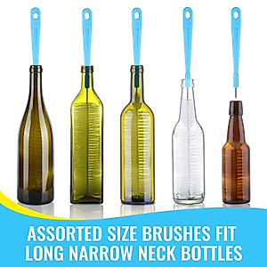 16" Bottle Brush Cleaner for Water Bottle - Long Handle Bottle Brush for Cleaning Thermos Hydro Flask Contigo S’Well Simple Modern Narrow Neck Sport Bottles Kombucha Beer Bottle and Jugs, Set of 2