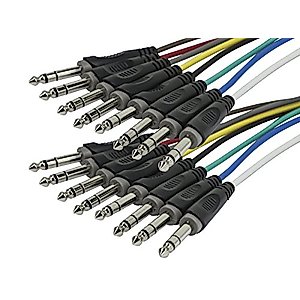 Monoprice 8-Channel 1/4 Inch TRS Male to 1/4 Inch TRS Male Snake 26AWG Cable C/d - 3 Feet with 8 Balanced Mono/Unbalanced Stereo Lines