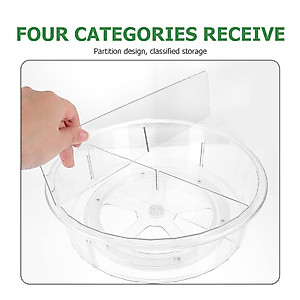1pc Condiment Storage Rack Pantry Plastic Turntable Seasoning Bottle Holder Revolving Condiment Holder Desk Topper Shelf Bin Kitchen Rack Round White The Pet To Rotate Cosmetic Box