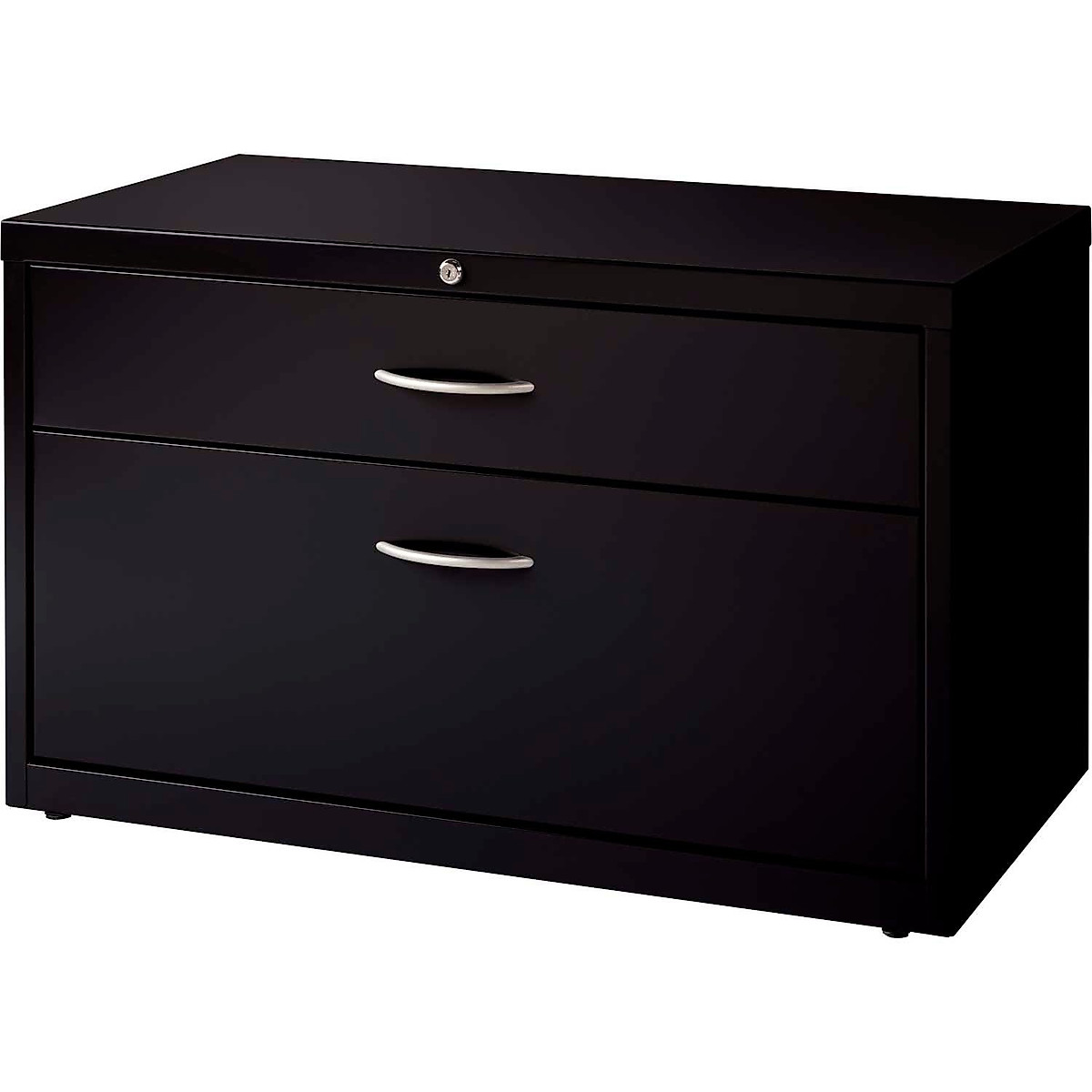 Global Industrial 36" Low Credenza with File Cabinet, Black