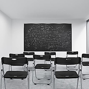 8 Pack Folding Plastic Chairs Pack Steel Folding Dining Chairs Folding Chairs Bulk Fold Up Event Chairs Portable Plastic Chairs with Steel Frame 440lb for Events Office Wedding Indoor Outdoor (Black)