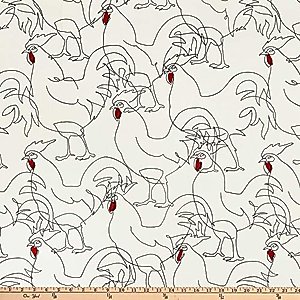 Alexander Henry Rooster Heavy Oxford Black, Fabric by the Yard