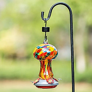 Muse Garden Gifts for Women Hummingbird Feeders for Outdoors Hanging Ant and Bee Proof, Blown Glass Hummingbird Feeder with Ant Moat, Christmas Gardening Gifts for Women Mom, 28OZ, Hawaii Polka Dots