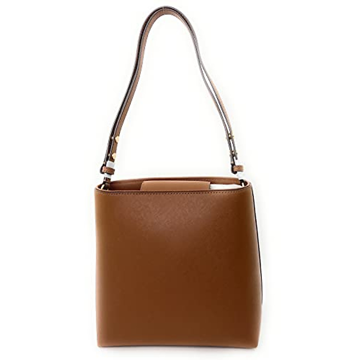 Tory Burch Emerson Womens Saffiano Leather Bucket Bag (Moose)