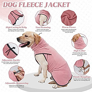 ROZKITCH Dog Sweater for Cold Weather, Extra Warm Polar Fleece Dog Coat, Dog Jacket with Turtle Neck, Soft Dog Vest, Snow Coat for Dogs, Dog Pullover, Dog Winter Clothes for Small Medium Dogs Pink