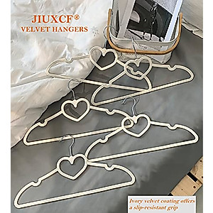 JIUXCF Velvet Hangers 20 Pack, 16" Non Slip Adult Hangers, Slim Clothes Hanger with 360 Degree Swivel Hook - Durable & Cute for Coats, Shirts, Dress (Mix Color)