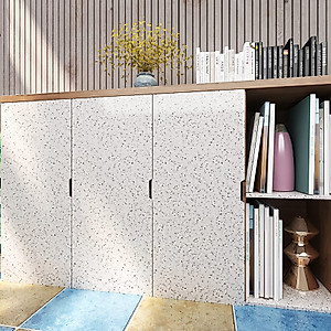 YENHOME White Granite Contact Paper for Countertops Contact Paper Marble Contact Paper Peel and Stick Countertops Paper Glossy Vinyl Counter Top Stick Paper Waterproof Desk Table Covers 17.7"x80"