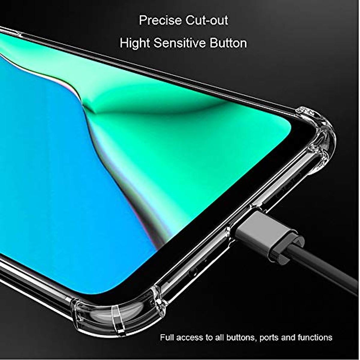Urspasol for Xiaomi Redmi Note 9 Case with Tempered Glass Screen Protector Crystal Clear Ultra Slim Lightweight Phone Cover Shock-Absorption Bumper Transparent Shockproof