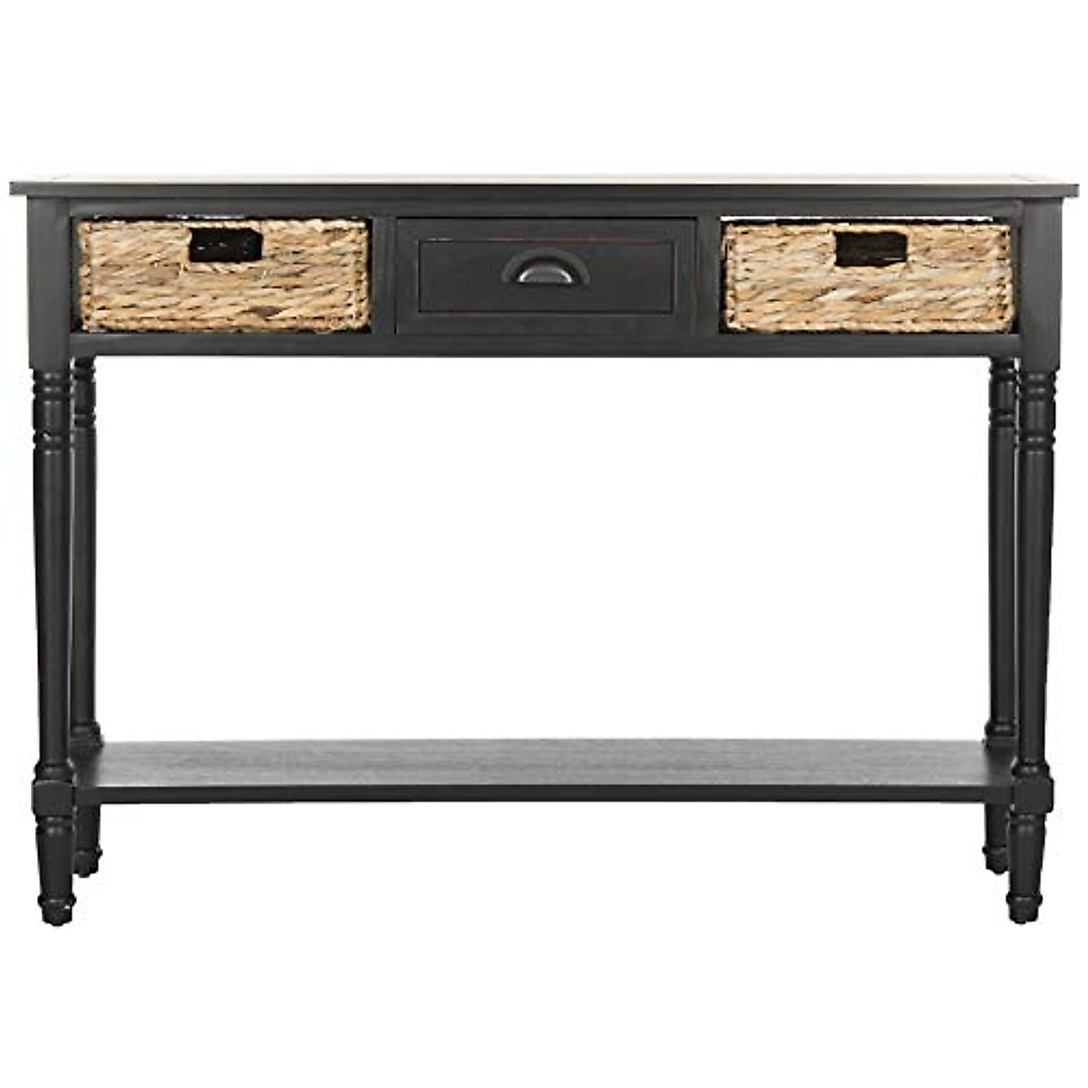 Safavieh Home Collection Christa Distressed Black 3-Drawer Storage Console Table