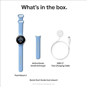 Google Pixel Watch 2 (Previous Model) with the Best of Fitbit - Heart Rate Tracking, Stress Management, Safety Features - Android Smartwatch - Matte Black Aluminum Case - Obsidian Active Band - LTE