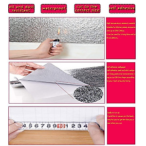 Kitchen Backsplash Sticker,Aluminum Foil Orange Peel Texture Wall Paper, Waterproof Removable High Temperature Resistant DIY Wallpaper,Kitchen Wall Stickers （0.4m x 3m）