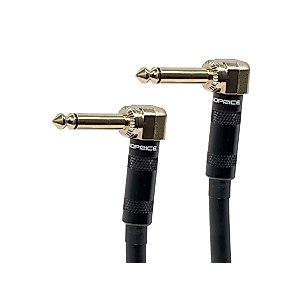 Monoprice1/4-Inch TS Right Angle Male to 1/4-Inch TS Right Angle Male Cable - 3 Feet - 16AWG, Gold Plated - Premier Series