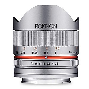 Rokinon RK8MS-E 8mm F2.8 Series 2 Fisheye Lens for Sony E Cameras, Silver