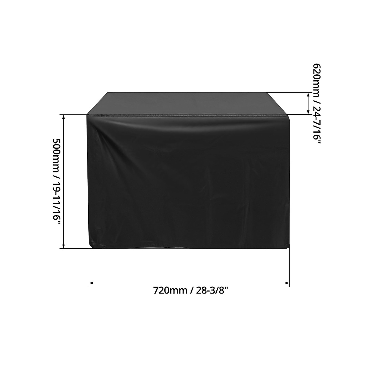 QWORK Universal Planer Dust Cover, Table Saw Cover, Miter Saw Cover, Protect Against Sawdust and Wood Chips, 28.3" x 24.4" x 19.6", Black, Fits Most Planer, Bench Drill Press