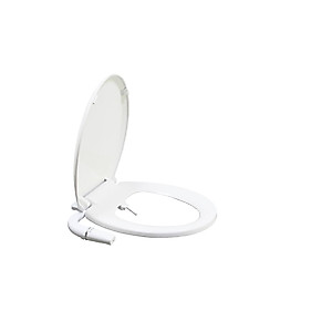Toilet Seat Bidet Sprayer Attachment for Round Toilets, Non-Electric Bidet with on/off feature, Spray and Wash Bathroom Toilet Seats with Self-Cleaning Nozzle, Easy Operation, Easy Installation
