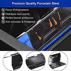 Aibabcue Grill Replacement Parts for Kenmore 146.34611410, 146.23678310, 146.47223610, 146.46372610 Gas Grill, Heat Plate Shield, Grill Burner, Carryover Tube, Igniter for Kenmore Grill 146.16198211