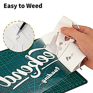 VinylRus Heat Transfer Vinyl-12” x 25ft White Iron on Vinyl Roll for Shirts, HTV Vinyl for Silhouette Cameo, Cricut, Easy to Cut & Weed