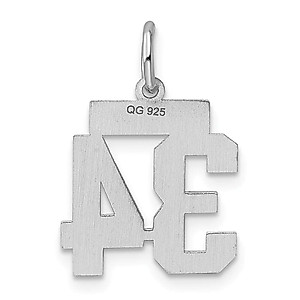 FB JEWELS Sterling Silver Small Polished Number 34