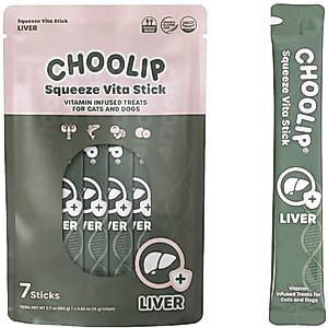 Squeeze Vita Stick Cat Treats Lickable and Dog Treats. 7pc Liver Support Pouch for Cats and Dogs. Soft Paste Tubes for Dog Lick Mat, Senior Cat Food Wet Cat Food Toppers, Multivitamin for Dog Food