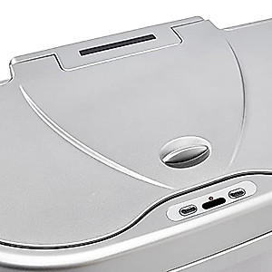 Amazon Basics Automatic Hands-Free Stainless Steel D-Shaped Trash Can, 70 Liter, 3 Bins