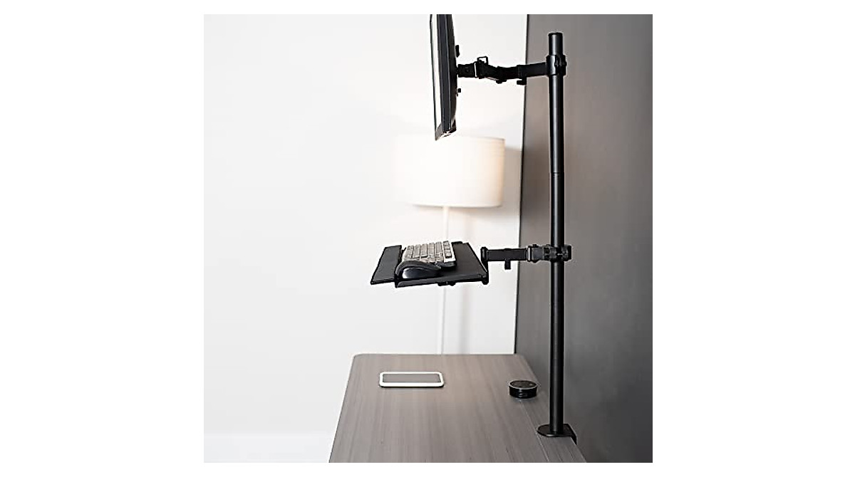 VIVO Steel Universal Full Motion Pole Mount, 26 Inch Keyboard and Mouse ...