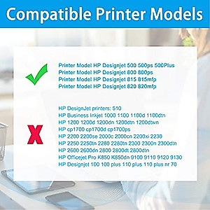 LCL Compatible Ink Cartridge Replacement for HP 10 82 C4844A C4911A C4912A C4913A Designjet 500 500ps 500Plus 800 800ps 815 815mfp 820mfp 820 (4-Pack Black Cyan Magenta Yellow)