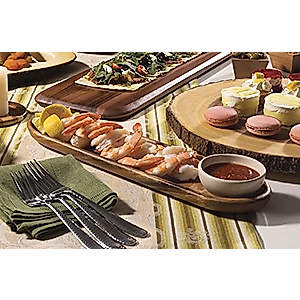 Lipper International Acacia Wood Bread Cutting and Serving Board with Ceramic Dipping Bowl