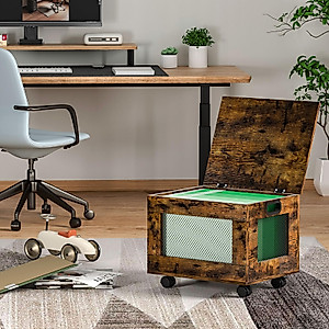 X-cosrack Rolling File Cabinet, Hanging File Organizer Box with Lid for Home Office, Small Filing Cabinet with Wheels Under Desk, Mobile Files Storage Cart, Letter & Legal Size