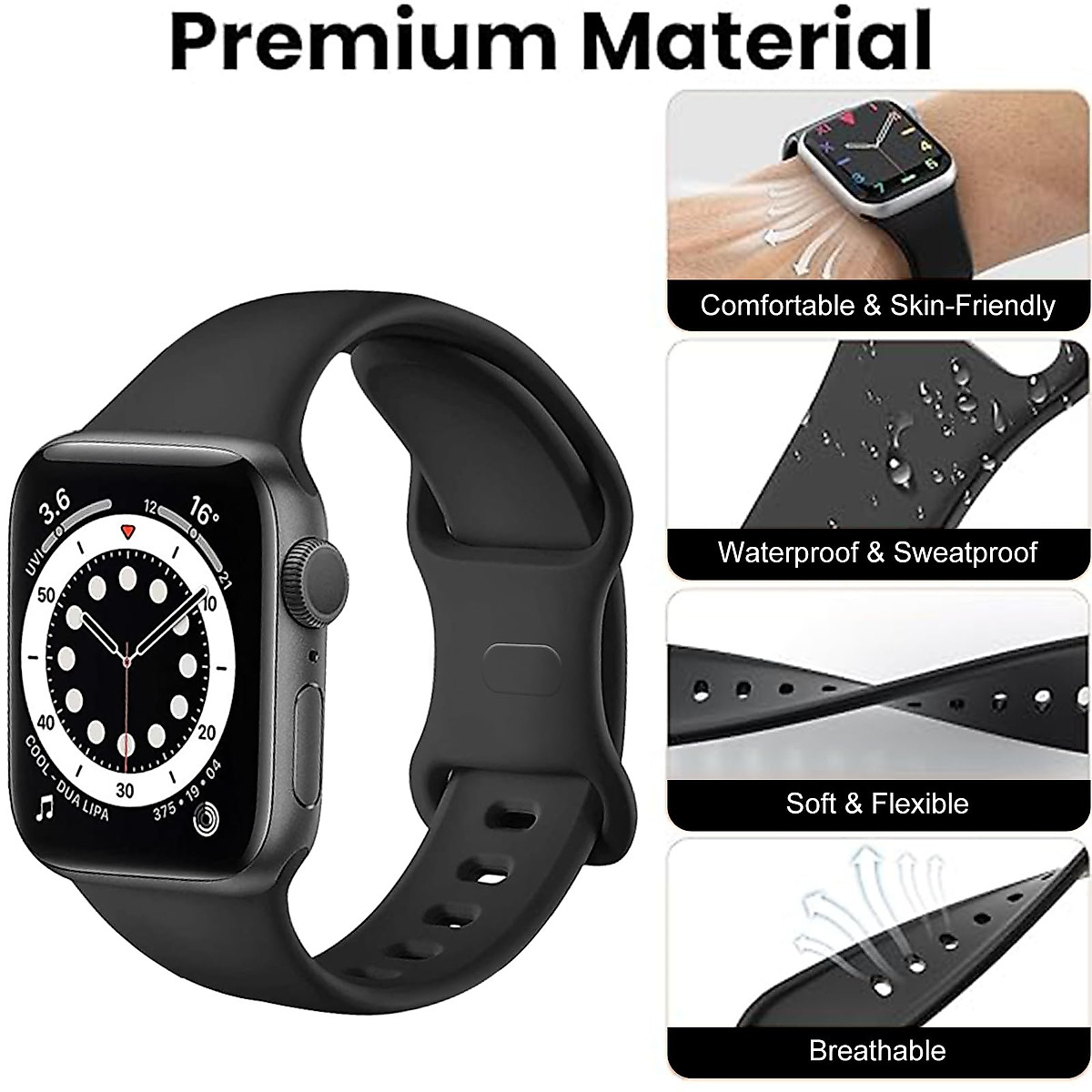 14 Pack Watch Bands Compatible with Apple Watch Bands 38mm 40mm 41mm 42mm 44mm 45mm 46mm 49mm for Women Men,Sport Silicone Band for iWatch Series 10/9/8/7/6/5/4/3/2/1/SE/Ultra/Ultra 2