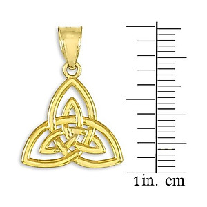 14k Gold Celtic Knot Charm Triquetra Pendant