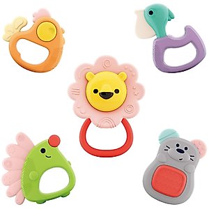 Yiosion Baby Rattle Sets Teether Rattles Toys Babies Grab Shaker and Spin Teething Rattle Toy Early Educational Toys Gifts Set for 3, 6, 9, 12 Month Newborn Baby Infant