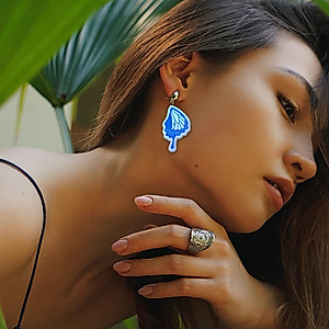 OLYCRAFT 4x5 Inch Butterfly Clay Stencils Butterfly Wings Silk Screen for Polymer Clay Insect Wings Silk Screen Stencils Mesh Transfer Stencils for Polymer Clay Jewelry Making